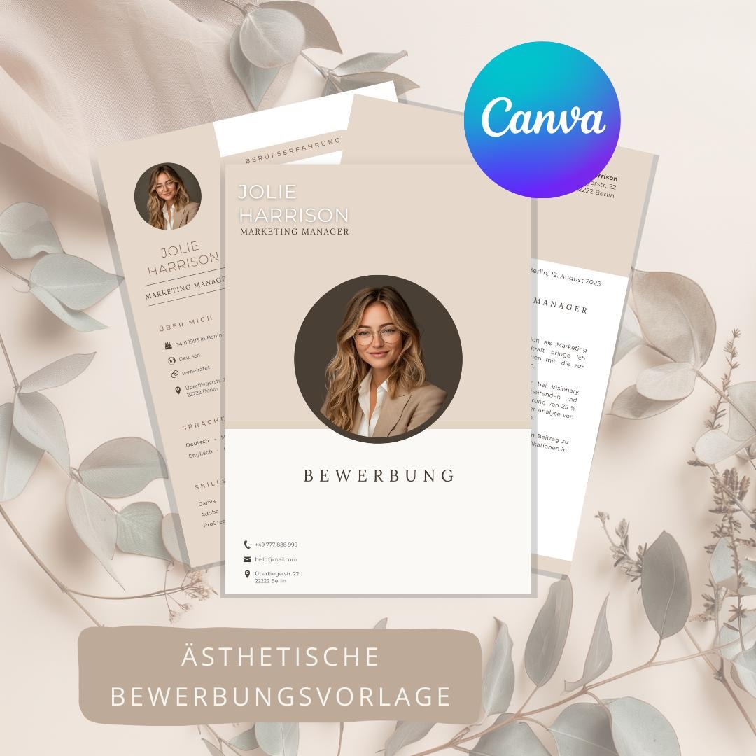 Beige Resume Template Professional CV Canva Template Creative Resume ...