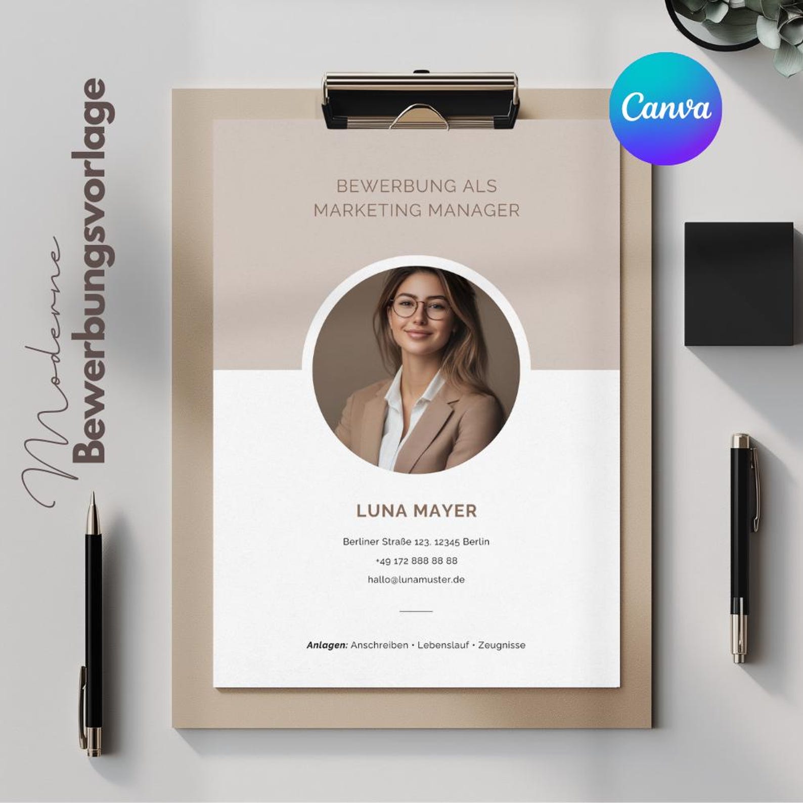 Beige Resume Template | Professional CV | Modern Canva Template ...