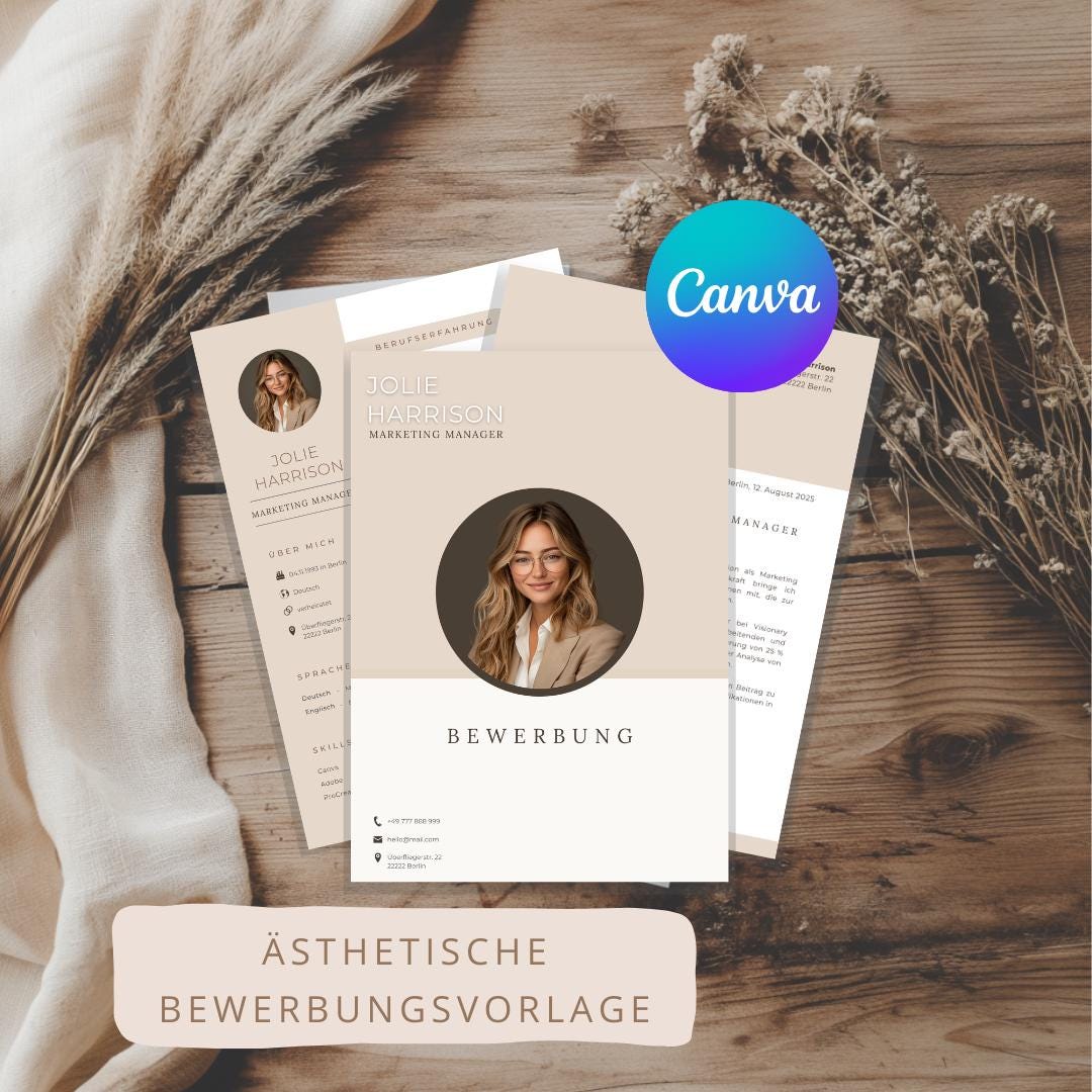 Beige Resume Template Professional CV Canva Template Creative Resume ...