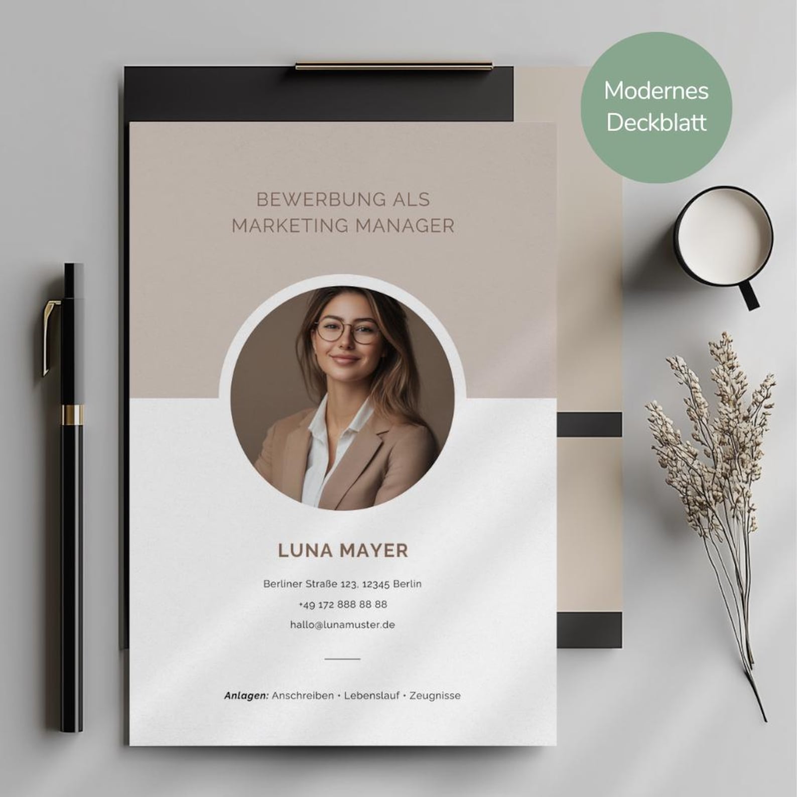 Beige Resume Template | Professional CV | Modern Canva Template ...