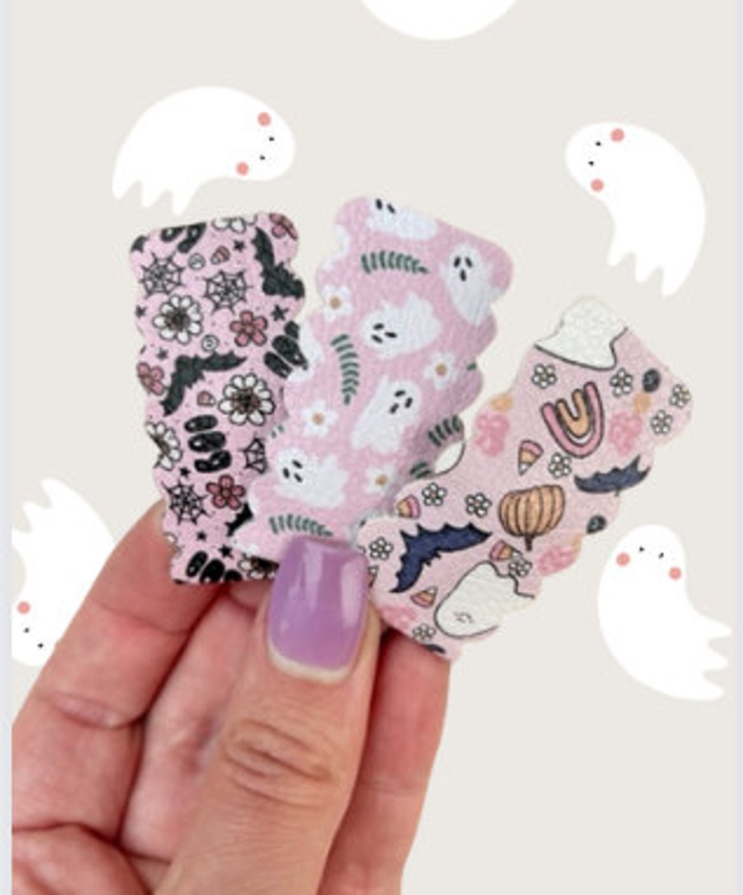 Halloween Hair Clips | Vegan Leather | Halloween Clips| Pumpkins ...