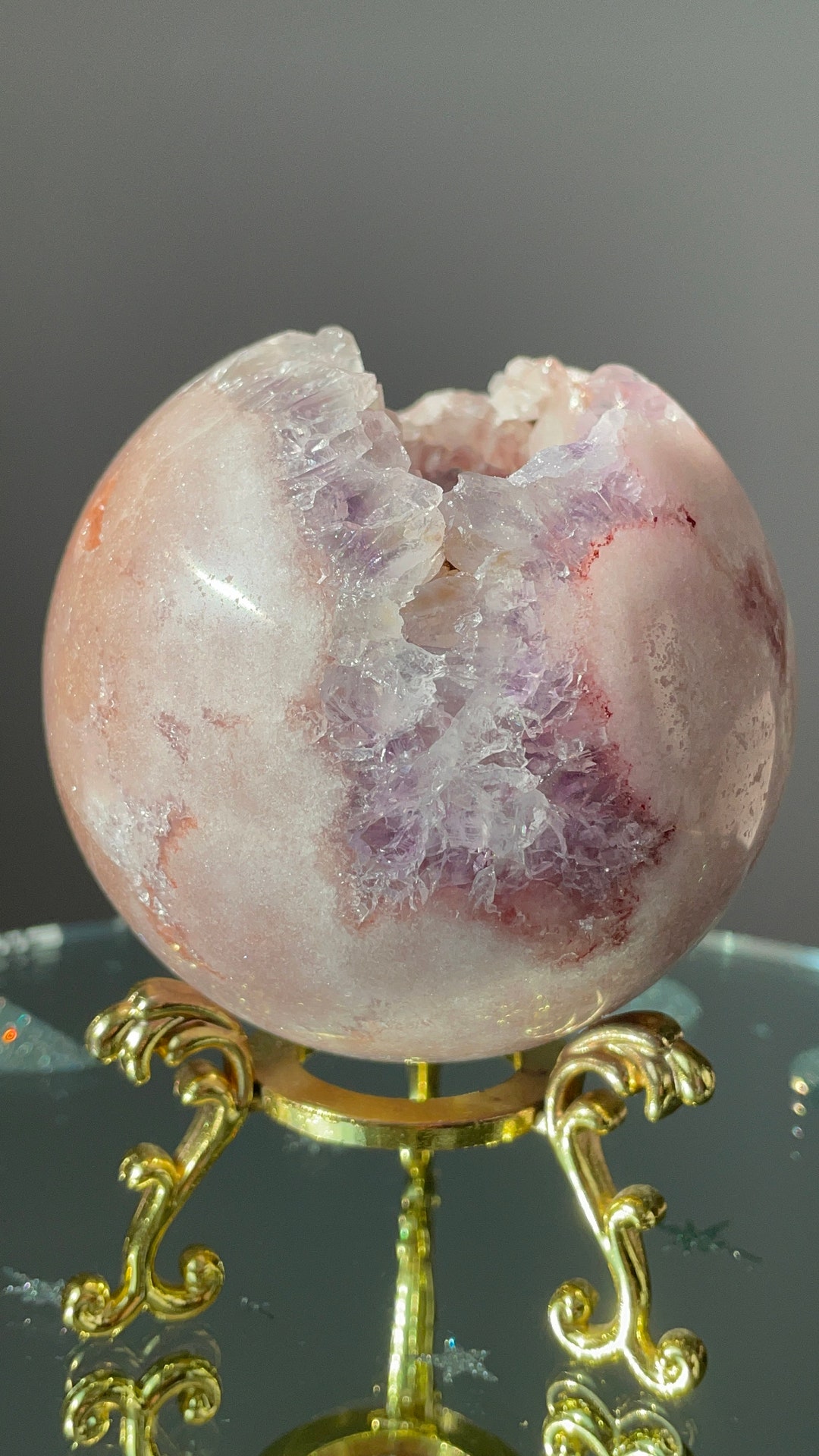 Druzy Pink Amethyst Sphere - Etsy