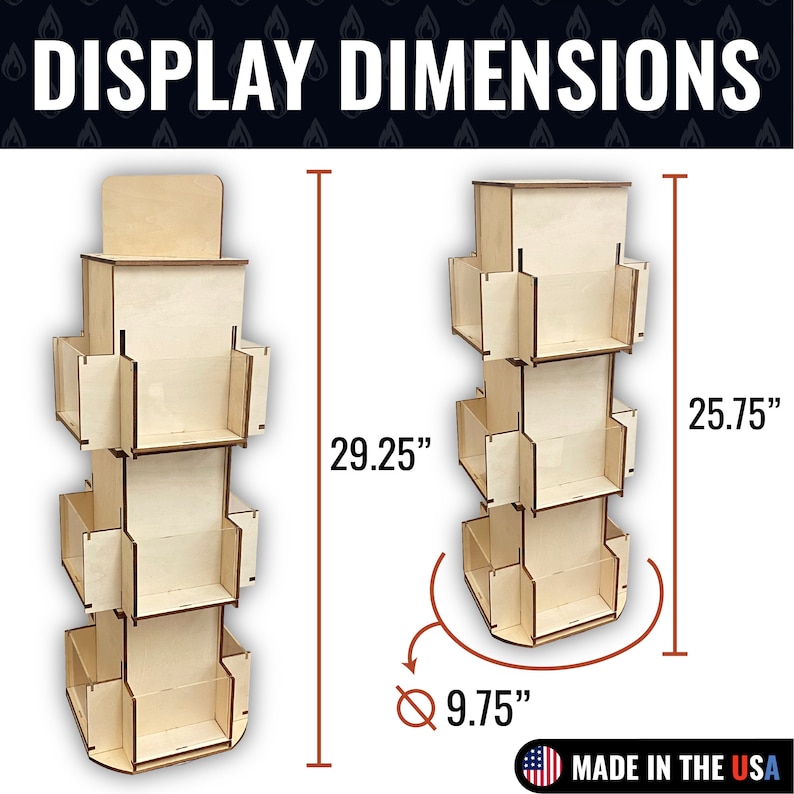 Rotating Greeting Card Display Stand 3 Tier Wooden Organizer - Etsy