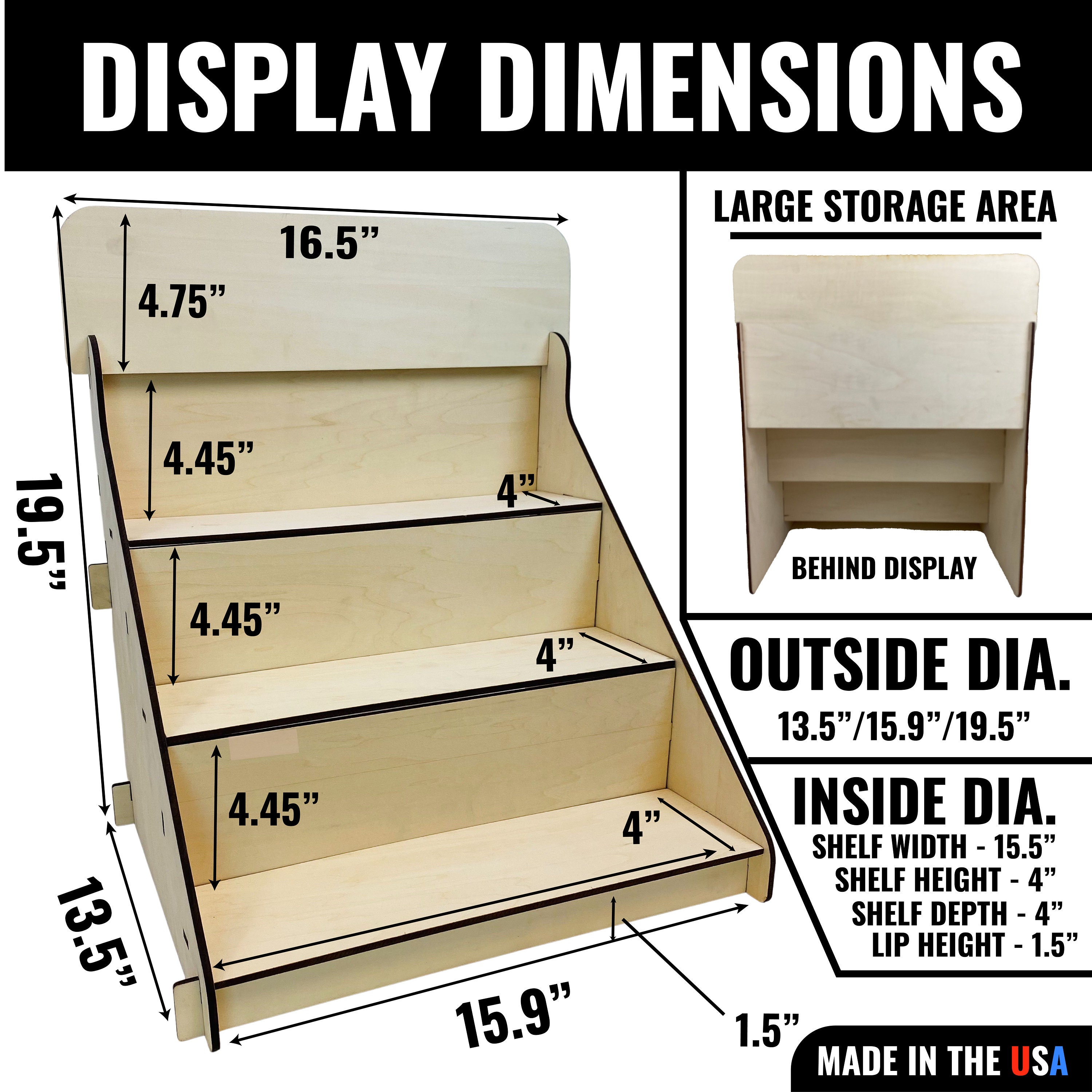 Wooden Portable Retail Table Display Stand Countertop 3 Step - Etsy