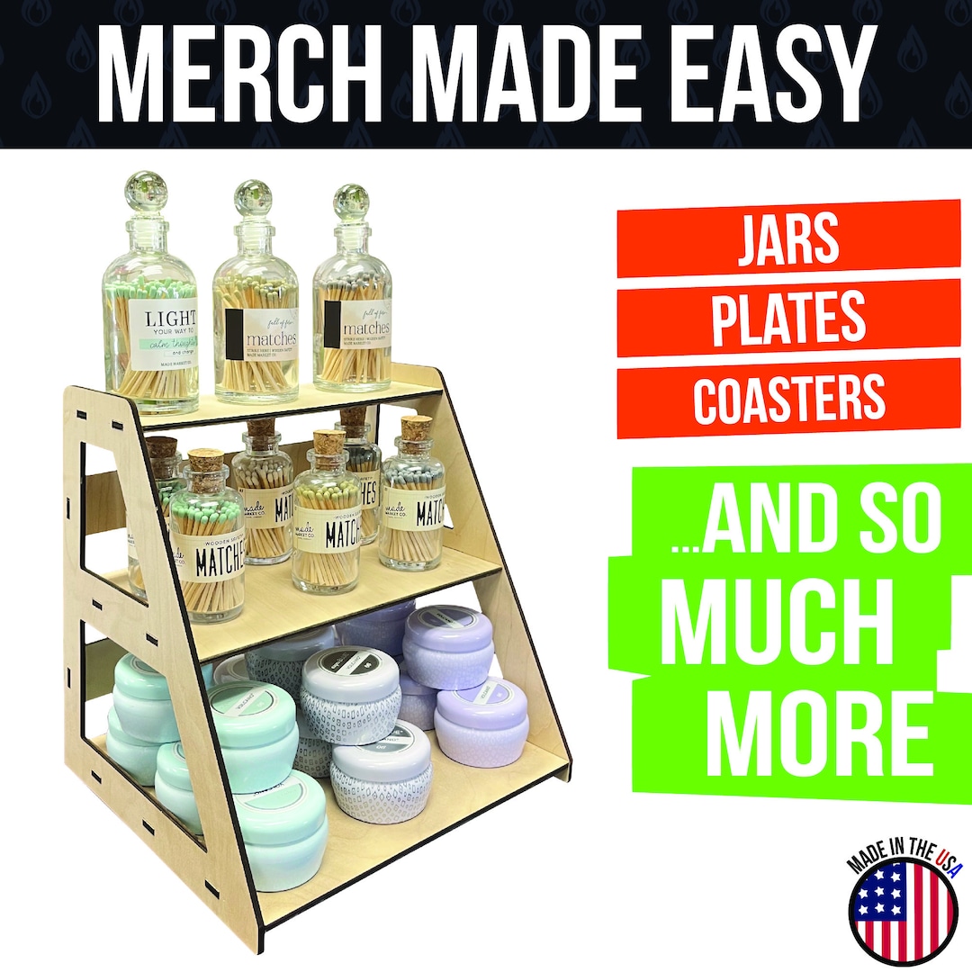 Wooden Portable Retail Table Display Stand Countertop 3 Step Riser ...