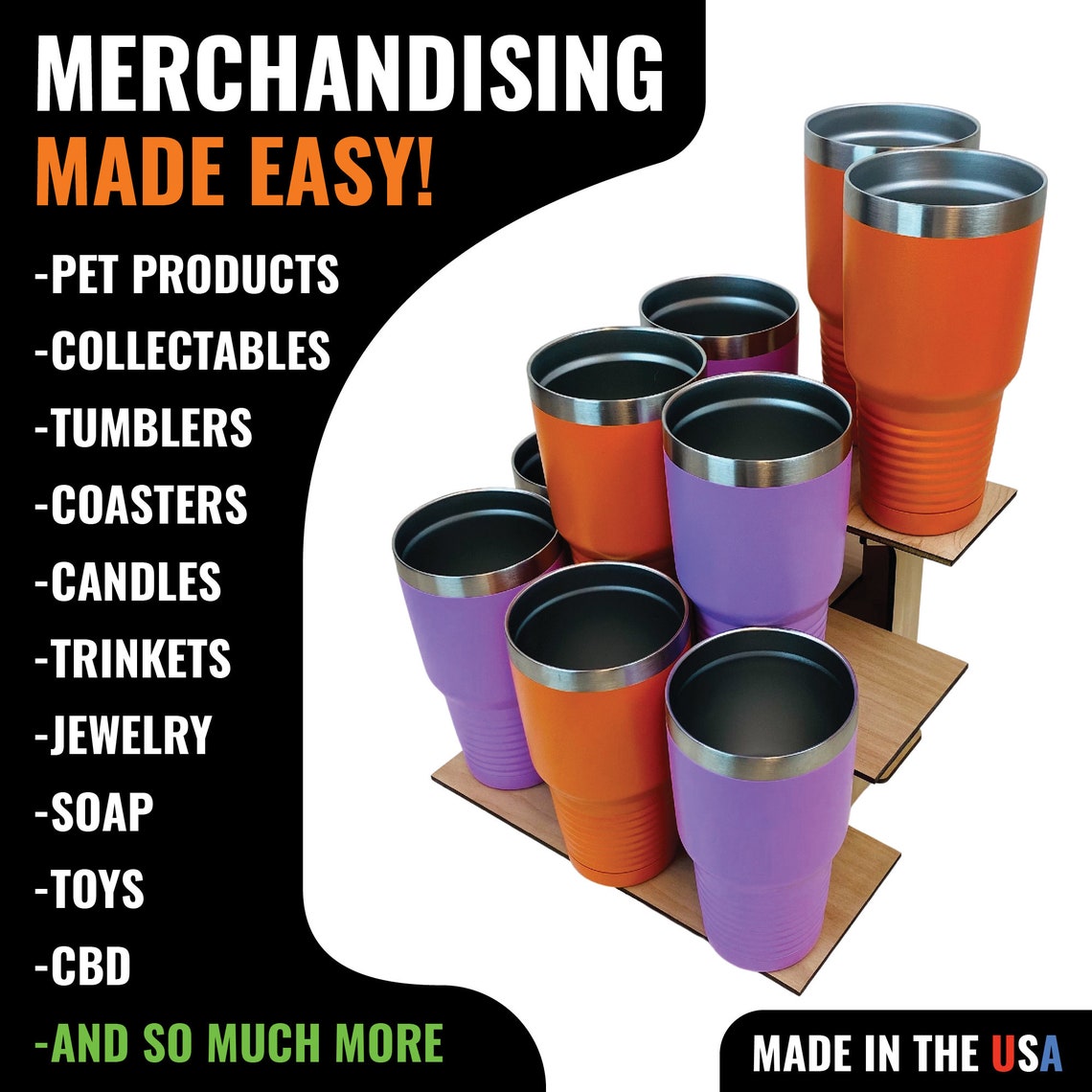 3-tier Retail Table Display Corner Stand With Shelves for - Etsy