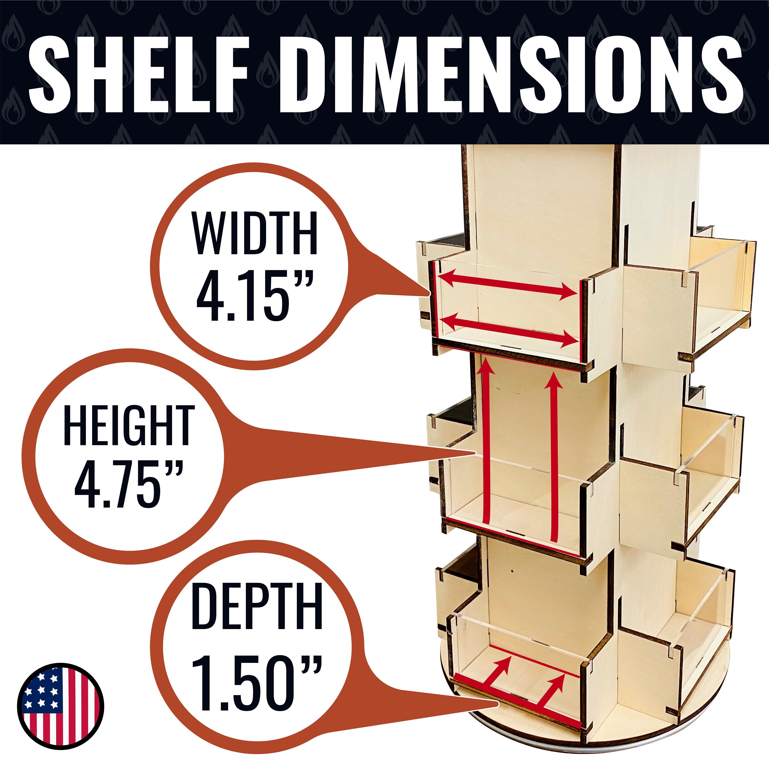 Rotating Display Stand 3 Tier Wooden Organizer 4-sided - Etsy