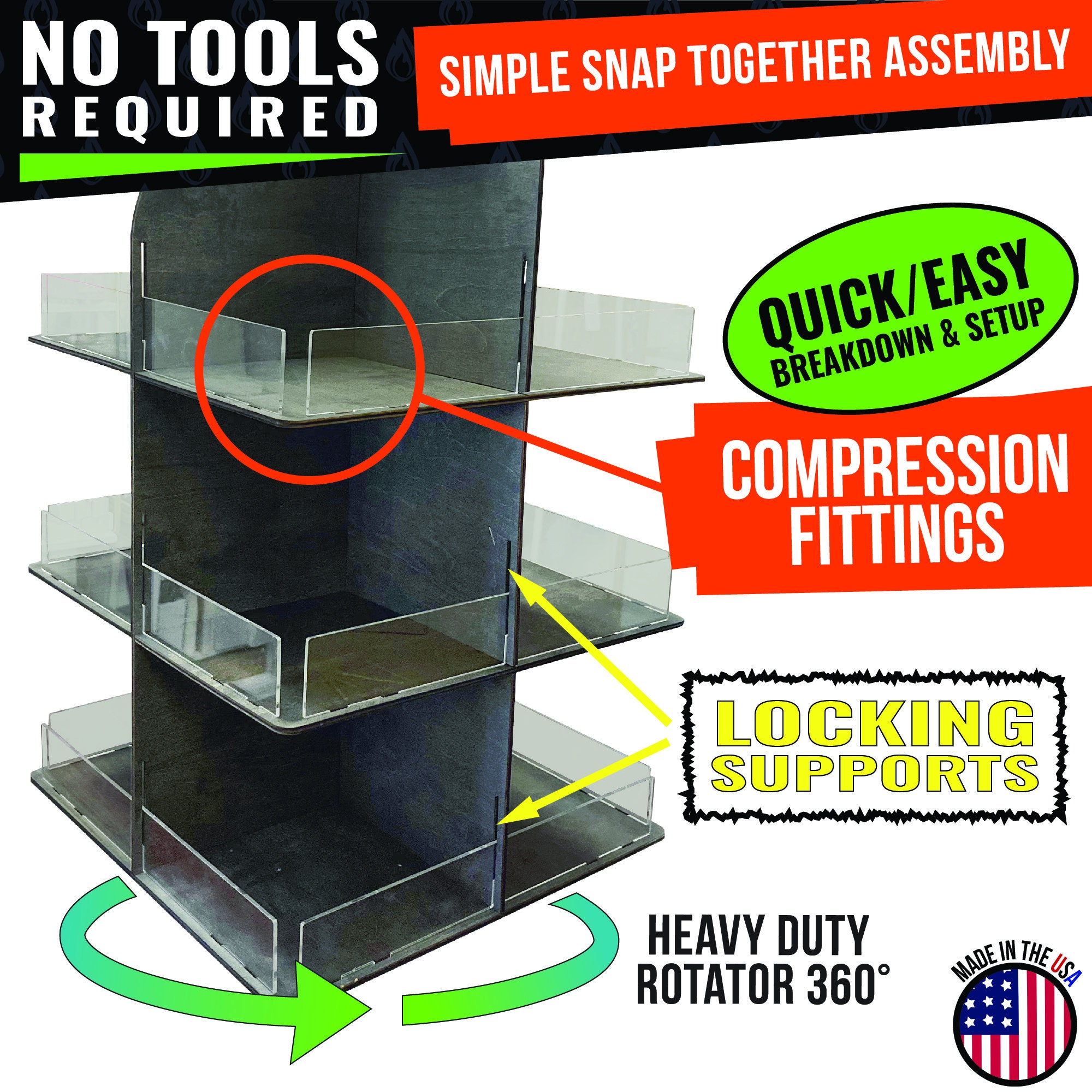 4-sided Rotating Display Stand Multi Bin- Stationary, Greeting Cards ...