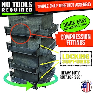 4-sided Rotating Display Stand for Craft Shows, Trade Shows, Farmers ...