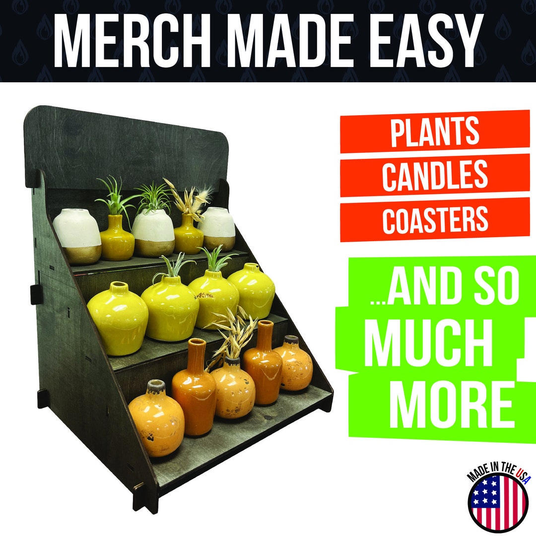 Wooden Portable Retail Table Display Stand Countertop 3 Step Riser ...