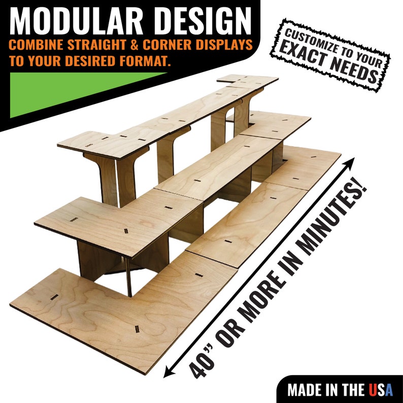 3-tier Retail Table Display Corner Stand With Shelves for Products ...