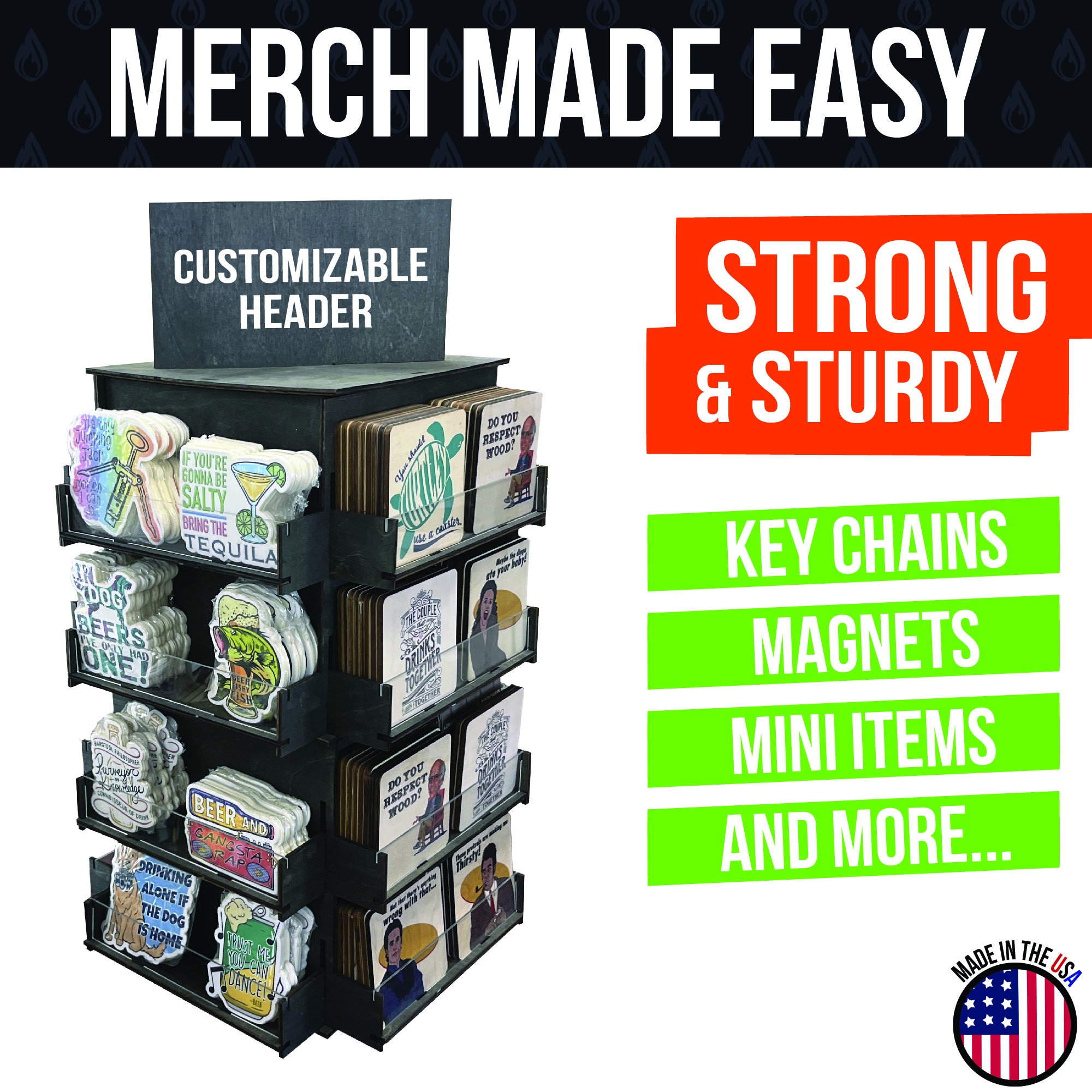 4-sided Rotating Display Stand for Craft Shows, Trade Shows, Farmers ...