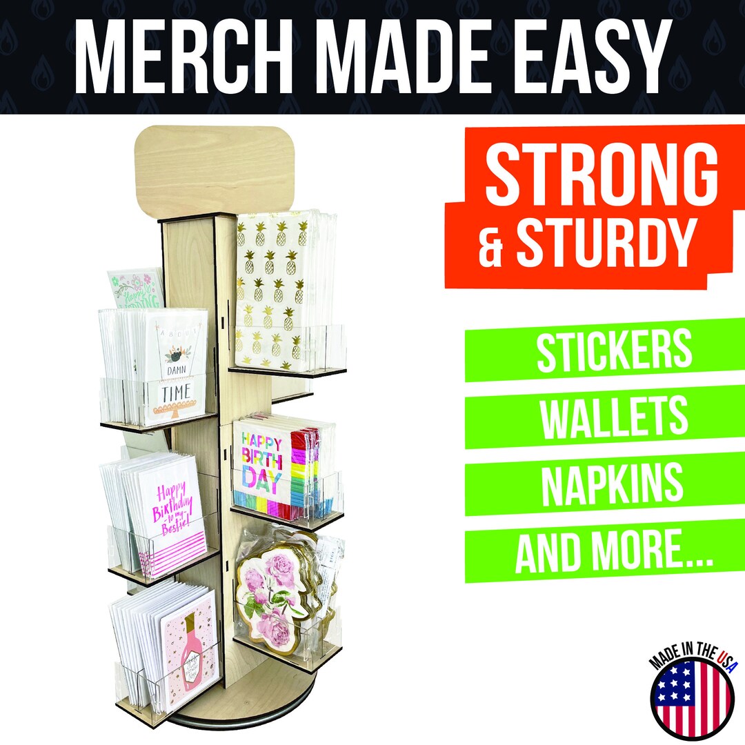 4-sided Rotating Display Stand - Stationary, Greeting Cards, Stickers ...