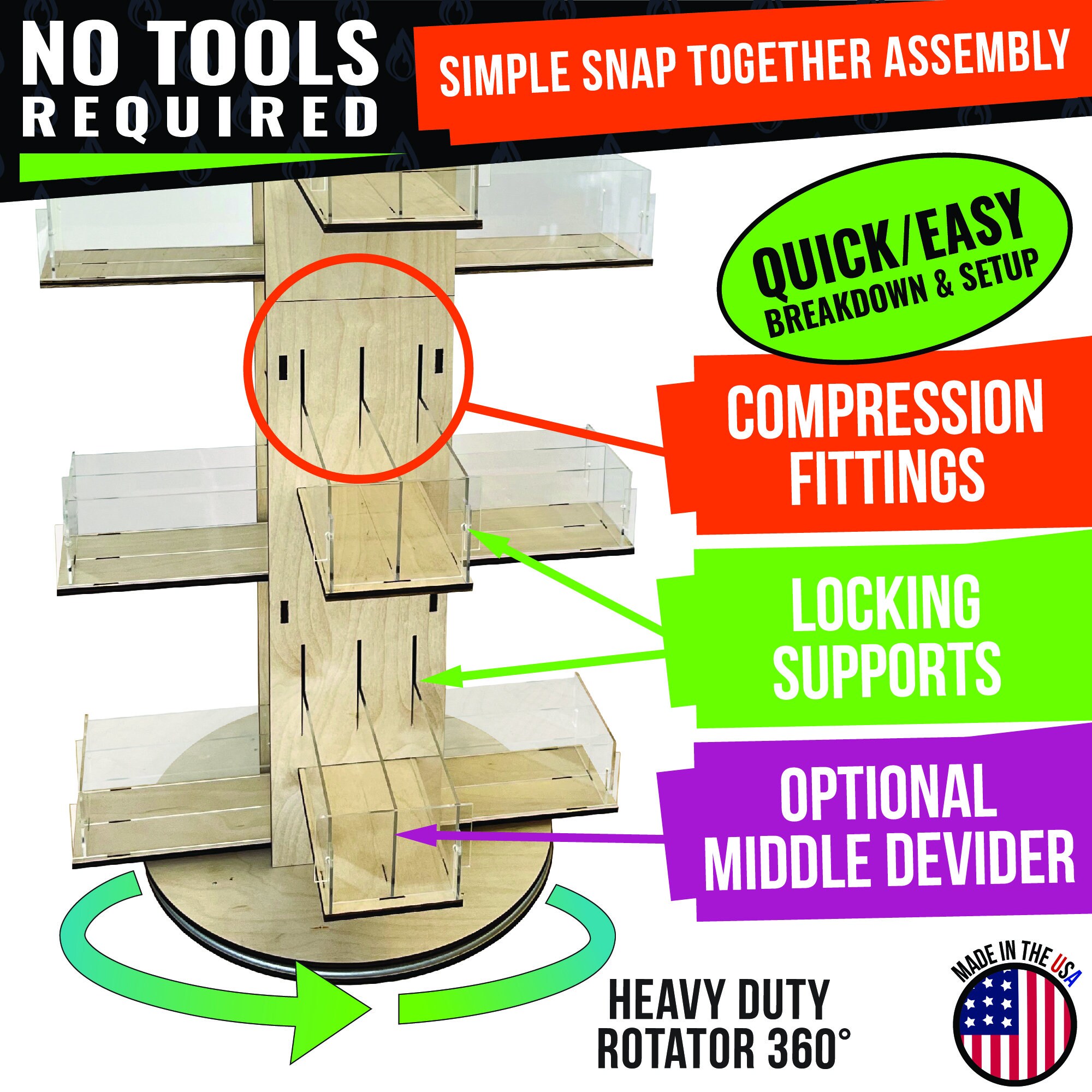 4-sided Rotating Display Stand - Stationary, Greeting Cards, Stickers ...