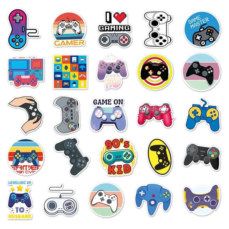 50 Pieces Video Gaming Cupcake Toppers and Stickers (2 in 1) Party ...