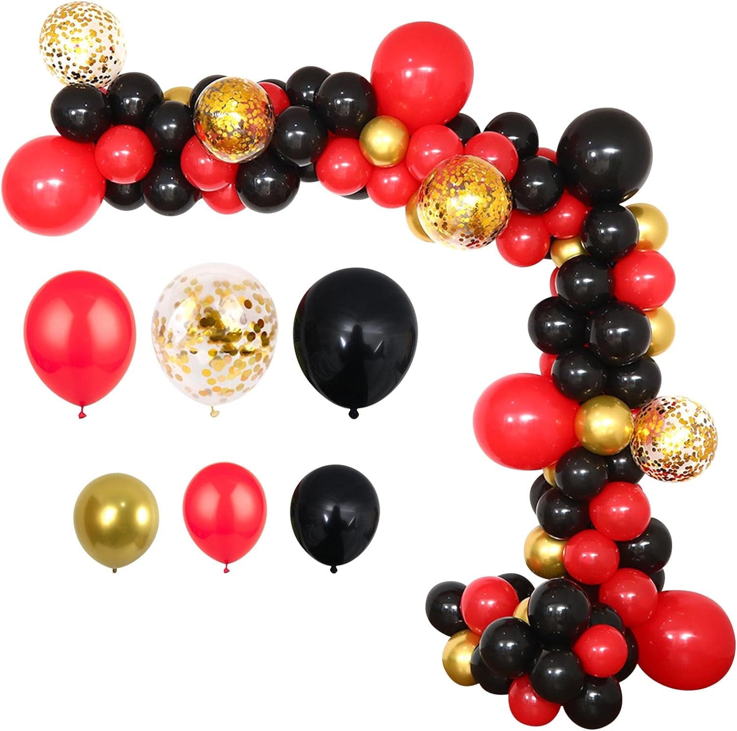 Red Black Gold Balloon Garland Kit 120 Pack Red Black Gold - Etsy