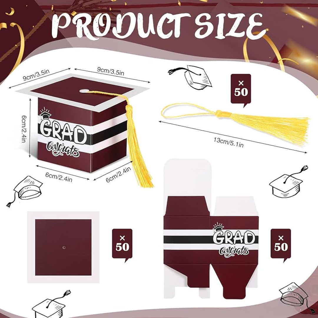 50 Pieces Candy Box Graduation Party Favors Graduation Gifts ...