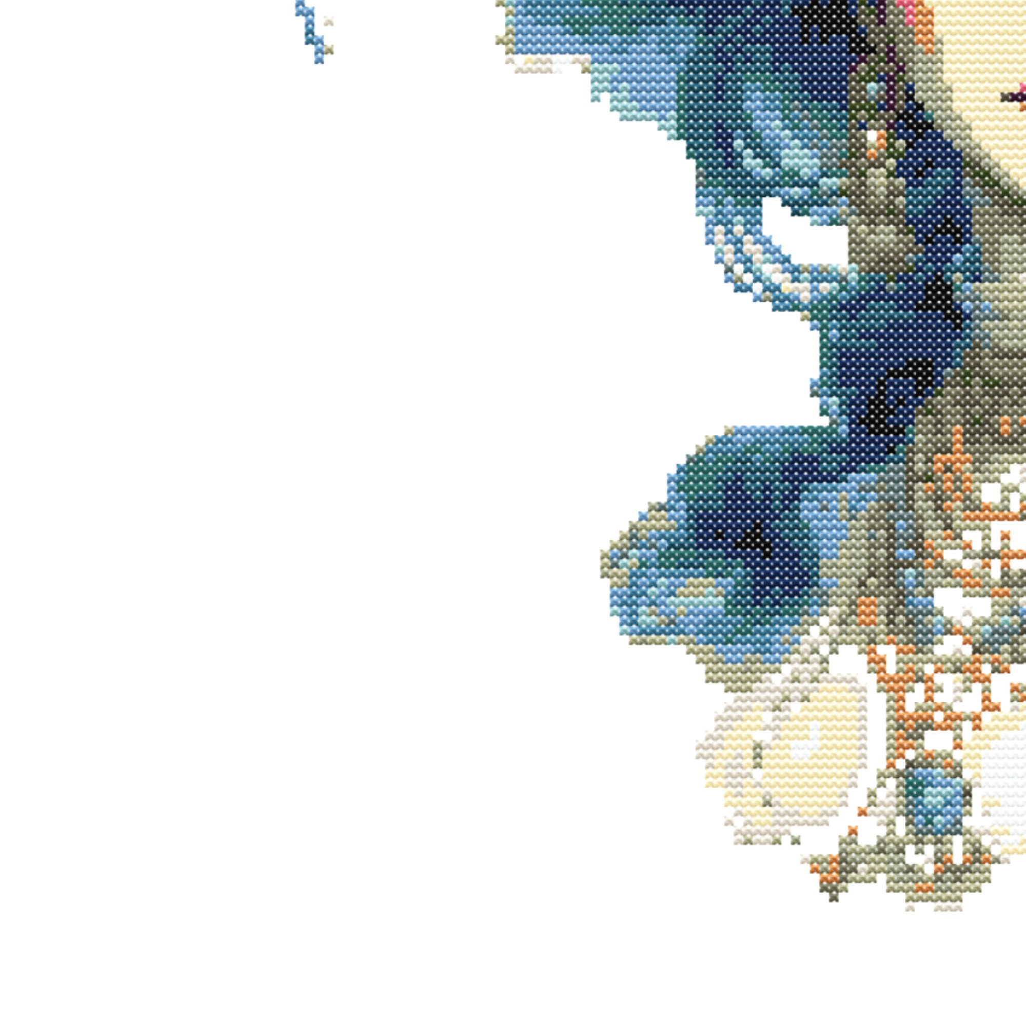 VICTORIAN PEACOCK LADY Cross Stitch Pattern Chart Plus a Pattern Keeper ...