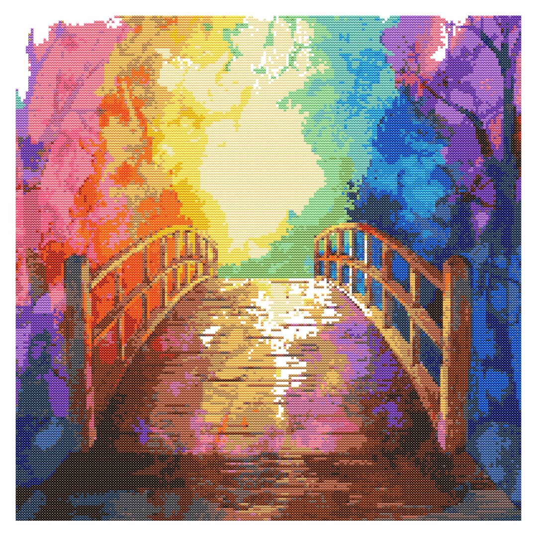 THE RAINBOW BRIDGE Cross Stitch Pattern Chart Plus a Pattern Keeper ...
