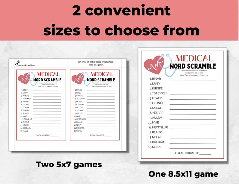 Medical Game Bundle | PRINTABLE Medical Games | Doctor Nurse Fun Game ...