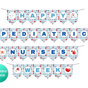 Happy Pediatric Nurses Week Blue Banner | Nurse Appreciation Week ...
