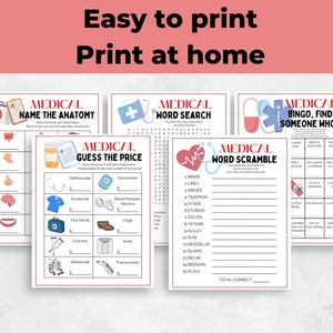 Medical Game Bundle | PRINTABLE Medical Games | Doctor Nurse Fun Game ...