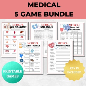 Medical Game Bundle | PRINTABLE Medical Games | Doctor Nurse Fun Game ...