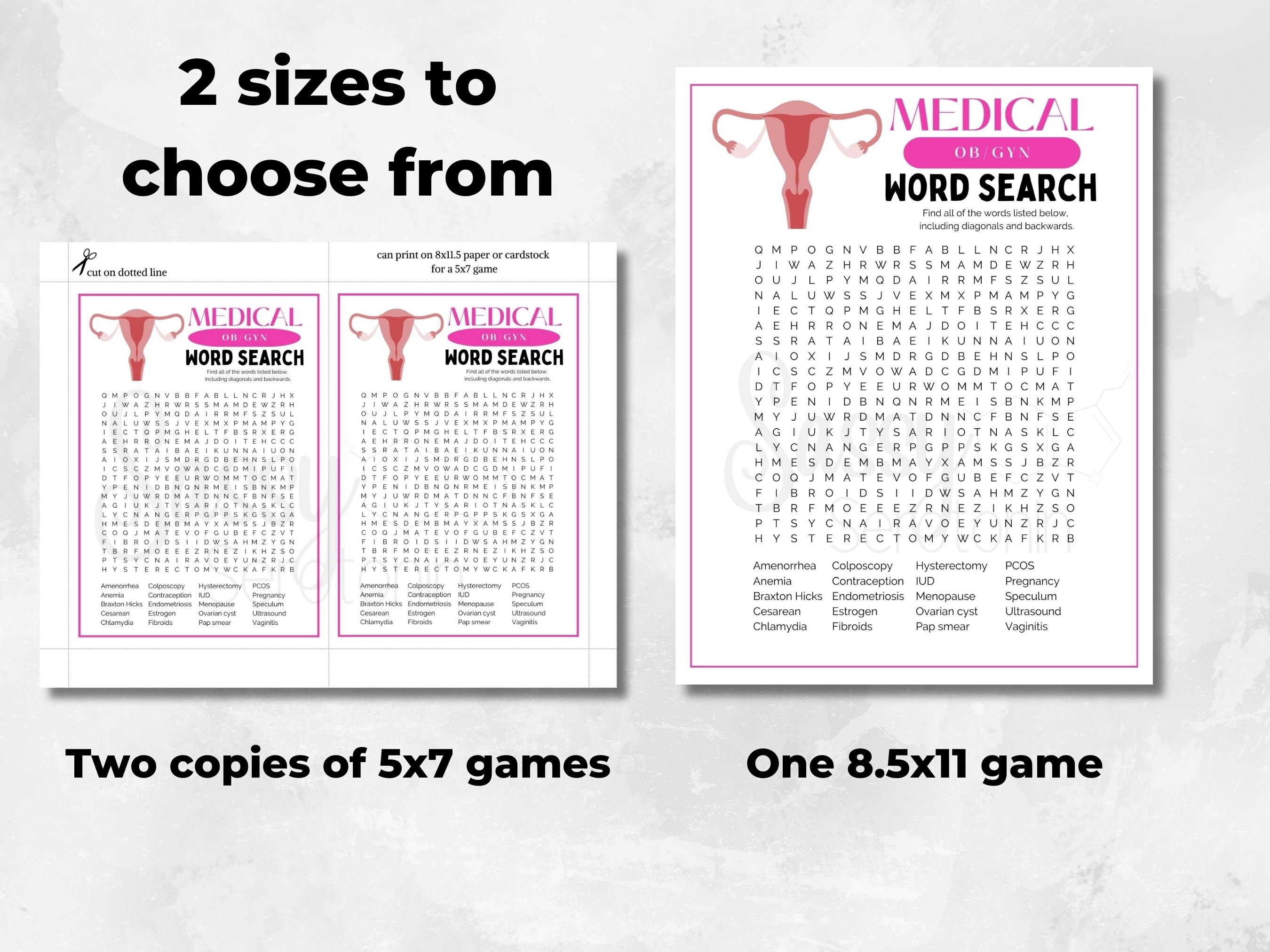 Medical OB/GYN Word Search | PRINTABLE Doctor Nurse Fun Game ...