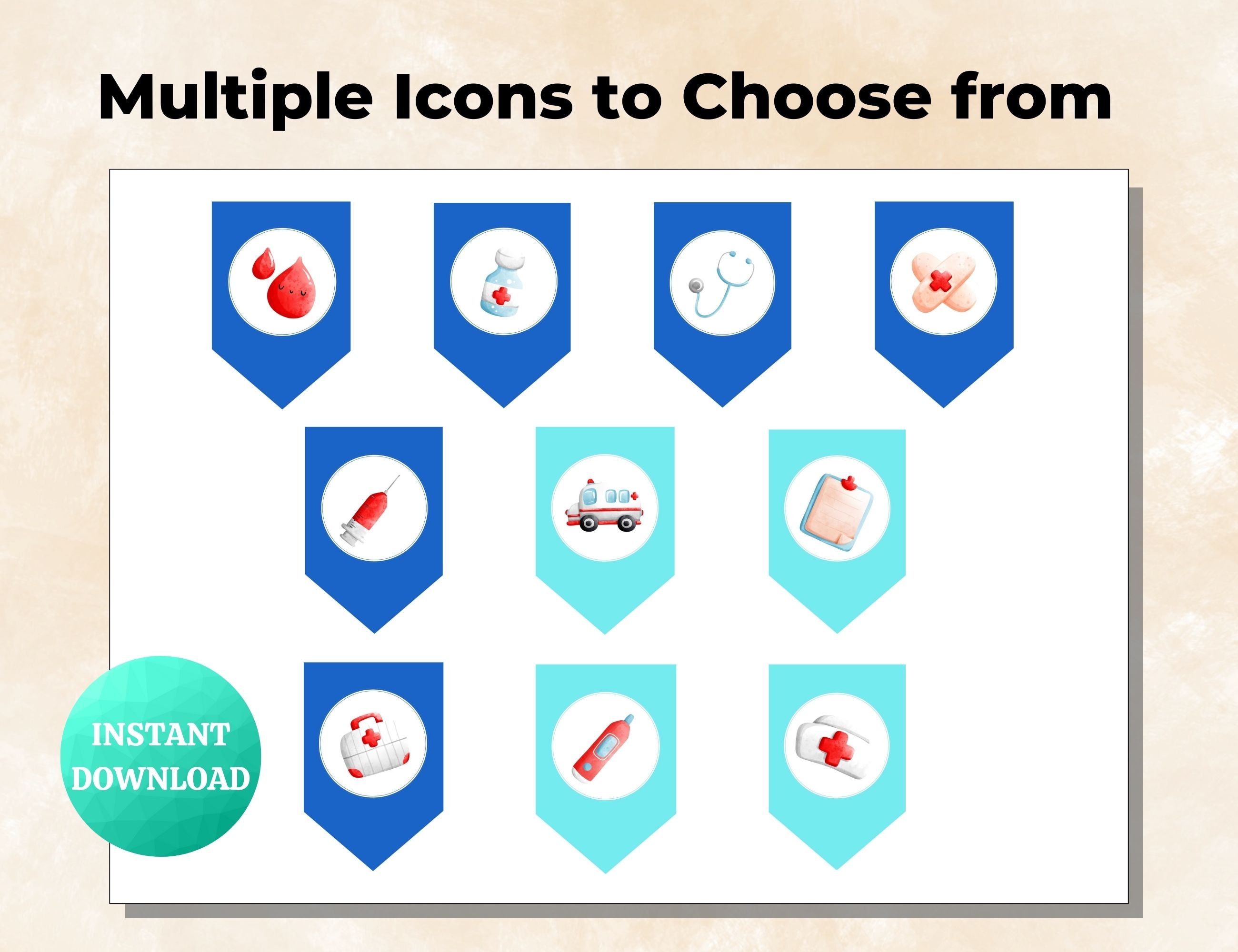 Happy Doctor's Day Solid Blue Banner National Doctor's Day PRINTABLE ...