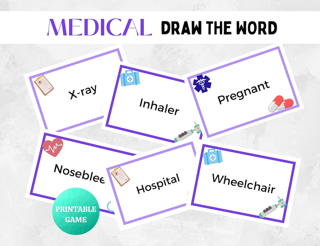 Medical Draw the Word | PRINTABLE Doctor Nurse Fun Game | Medical ...