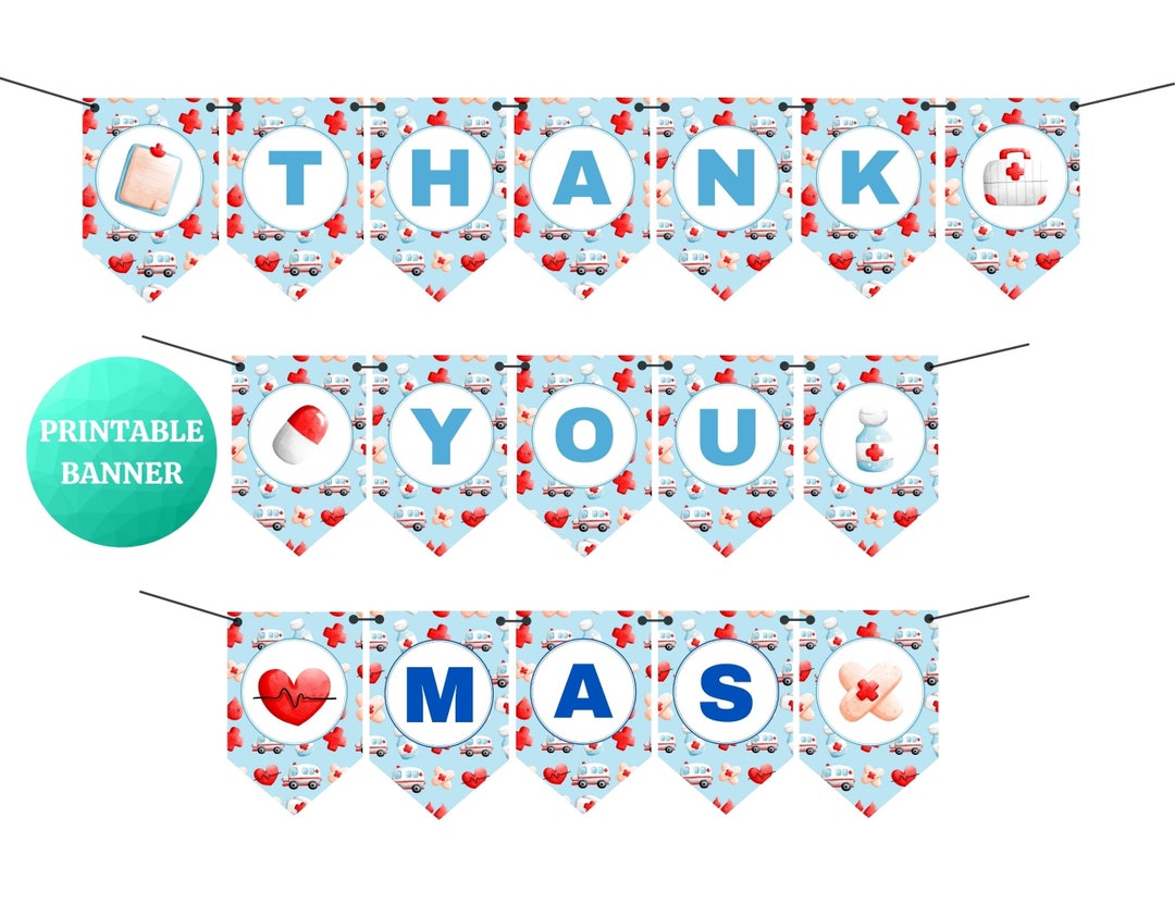 Thank You Mas Blue Banner | Happy MA Appreciation Week | PRINTABLE Sign ...