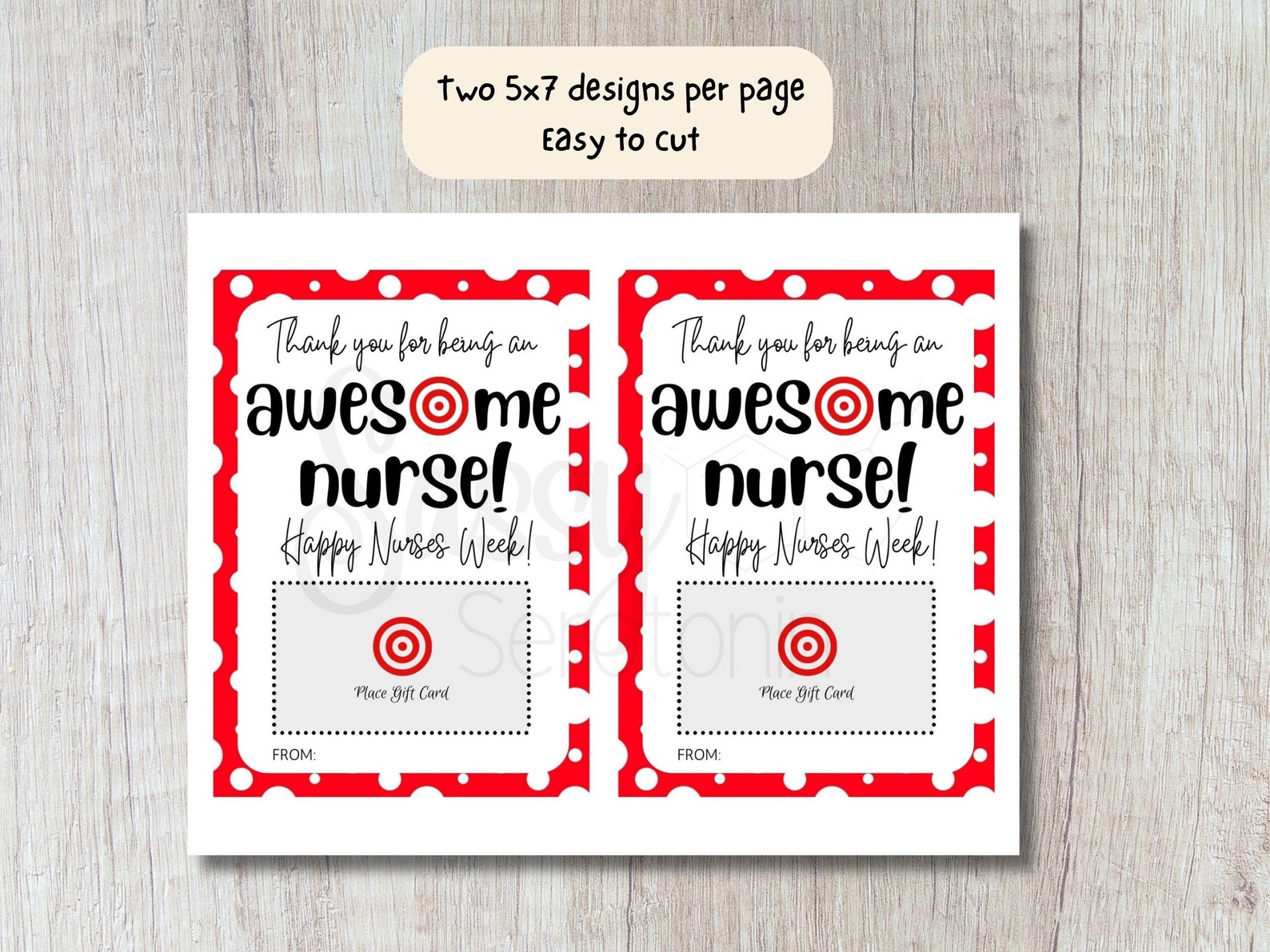 Target Nurse Gift Card Holder PRINTABLE | Happy Nurses Week | Hospital ...