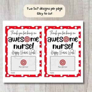 Target Nurse Gift Card Holder PRINTABLE | Happy Nurses Week | Hospital ...