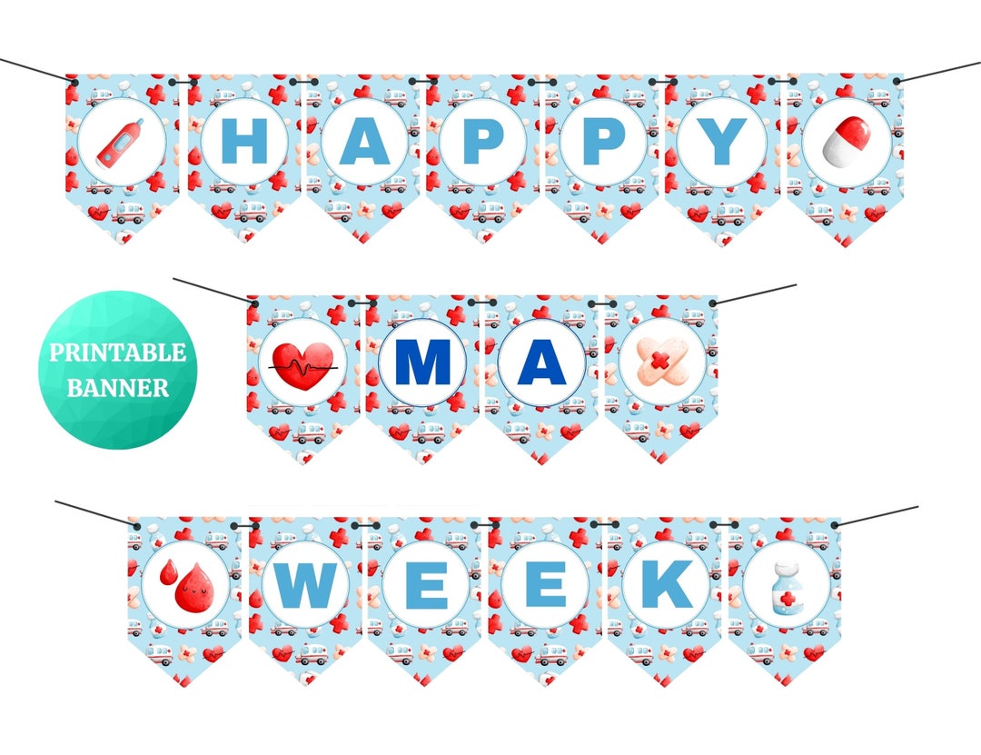 Happy MA Week Blue Banner | MA Appreciation Week | PRINTABLE Sign for ...