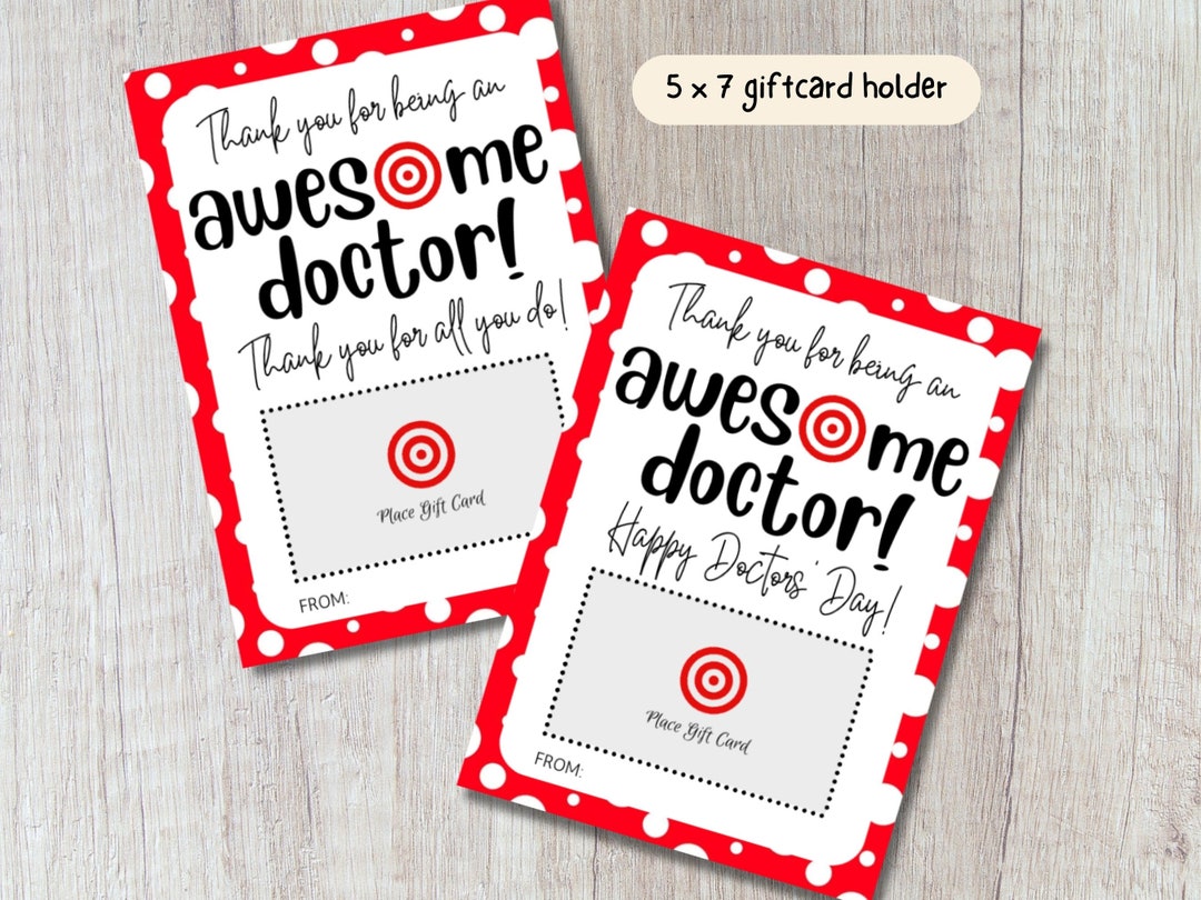 Target Doctors' Day Gift Card Holder PRINTABLE | Happy Doctors' Day ...