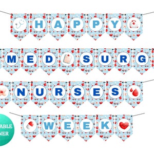 Happy Medical Surgical Nurses Week Blue Banner | Nurse Appreciation ...