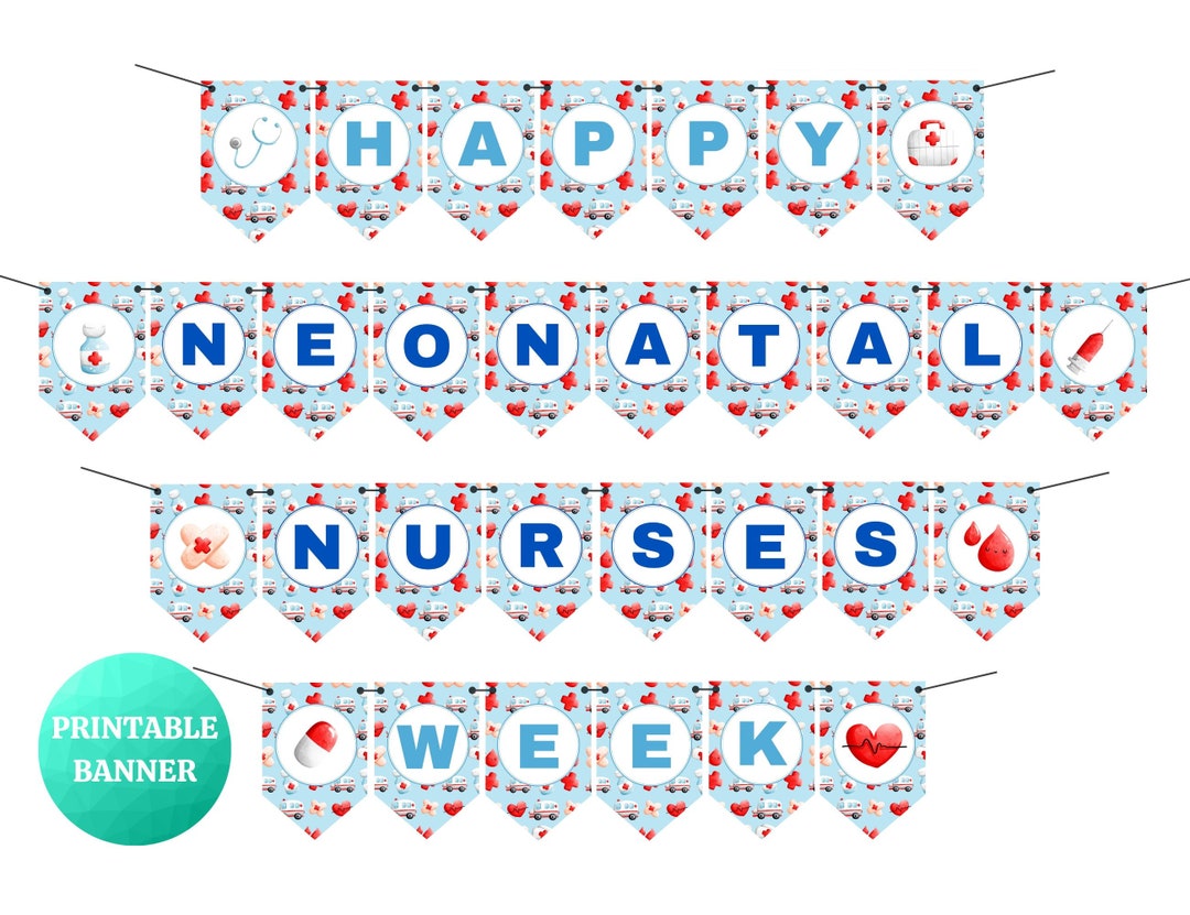 Happy Neonatal Nurses Week Blue Banner | Nurse Appreciation Week ...