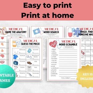 Medical Game Bundle PRINTABLE Medical Games Doctor Nurse Fun Game ...