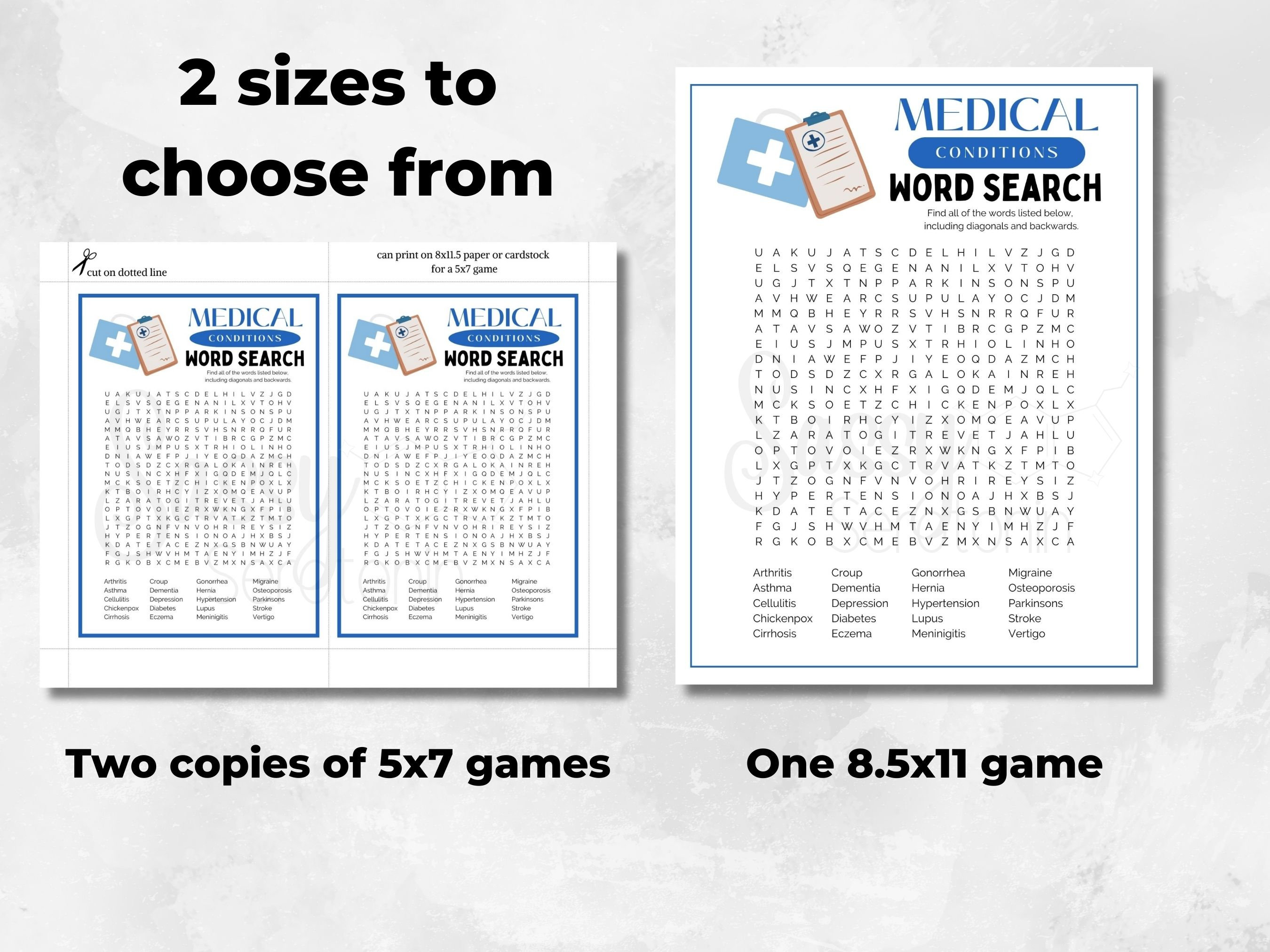 Medical Conditions Word Search | PRINTABLE Doctor Nurse Fun Game ...