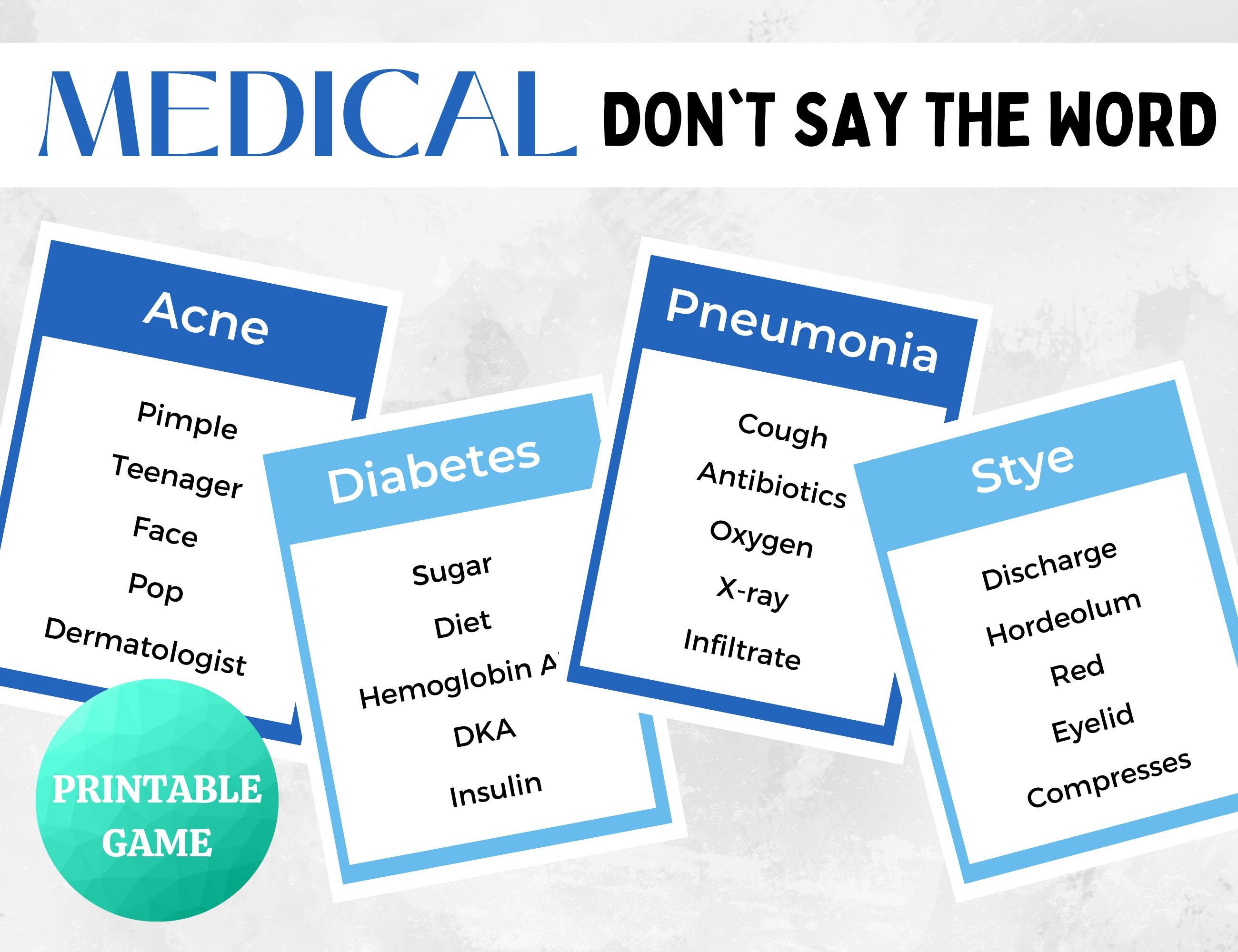 Medical Don't Say the Word PRINTABLE Medical Doctor - Etsy