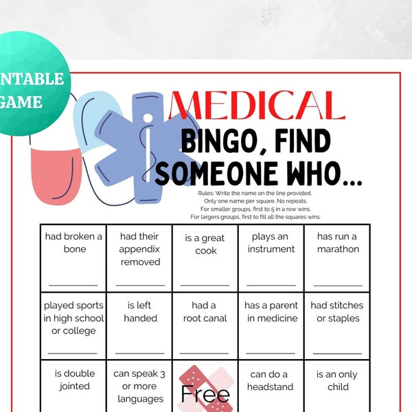Medical Bingo - Etsy