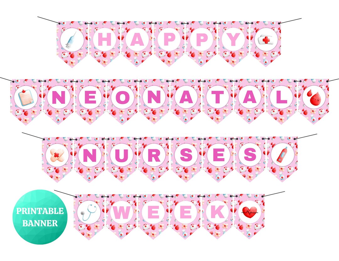 Happy Neonatal Nurses Week Pink Banner | Nurse Appreciation Week ...