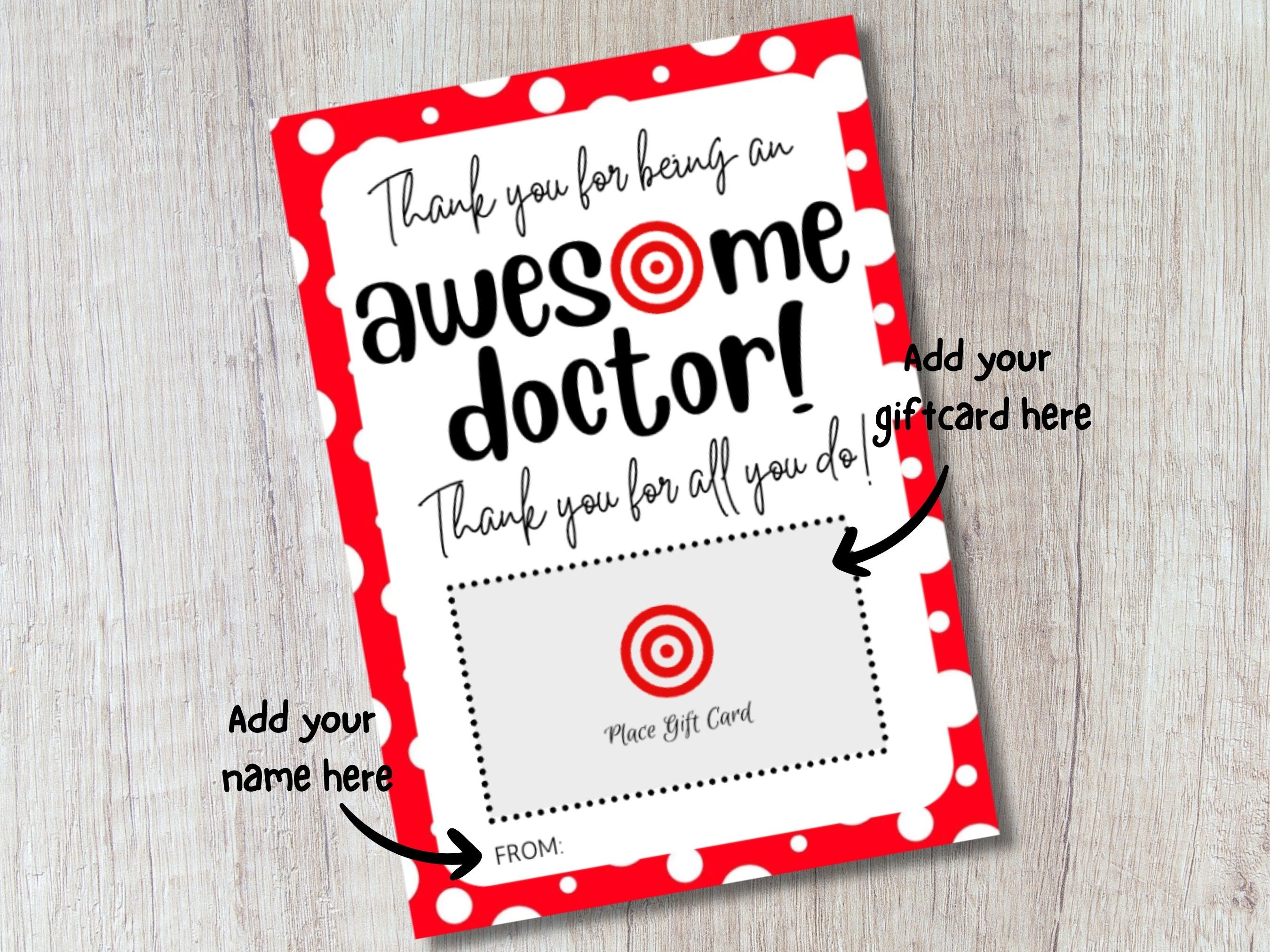 Target Doctors' Day Gift Card Holder PRINTABLE | Happy Doctors' Day ...