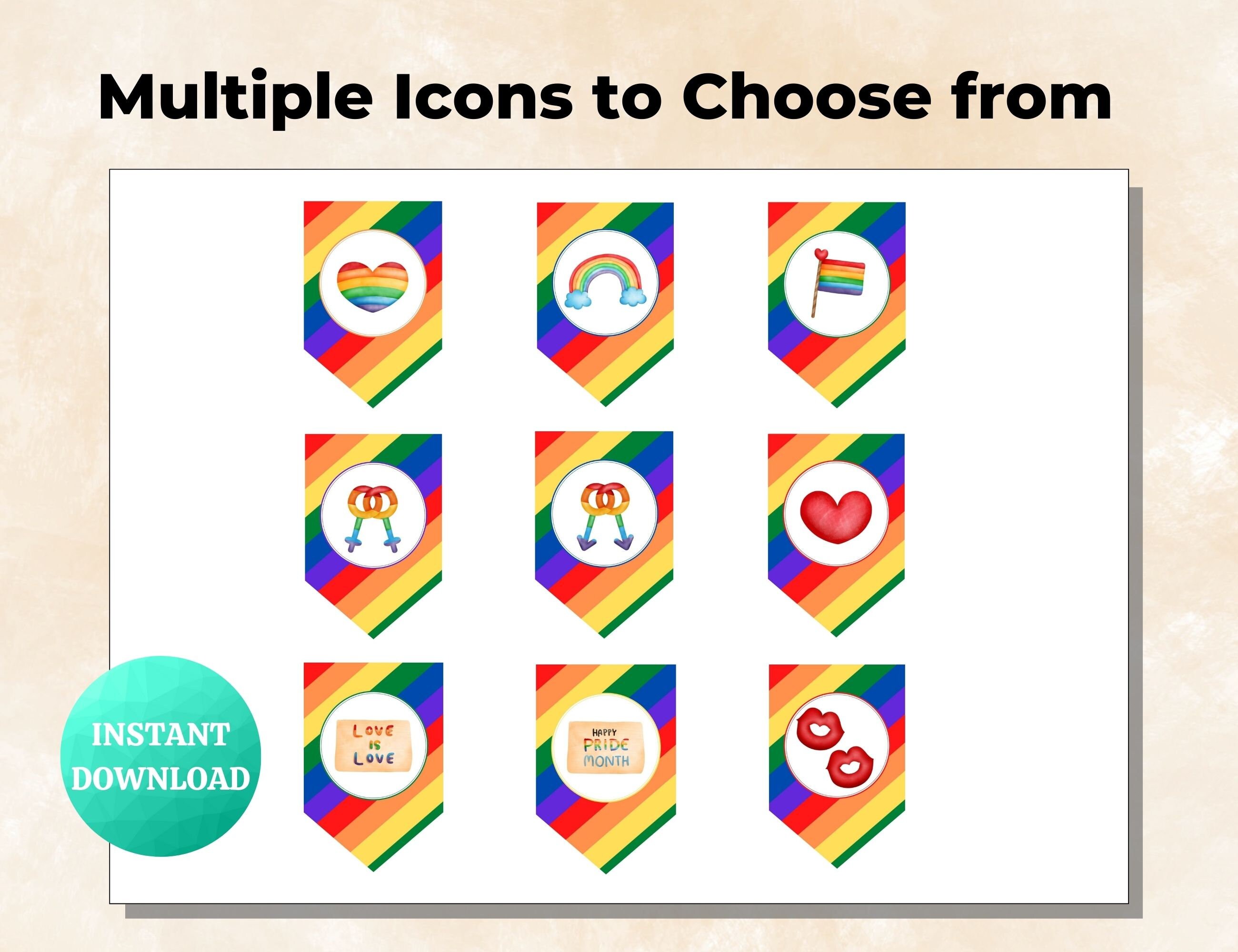 Happy Pride Month Banner | LGBTQ Pride Rainbow PRINTABLE Sign | Love is ...