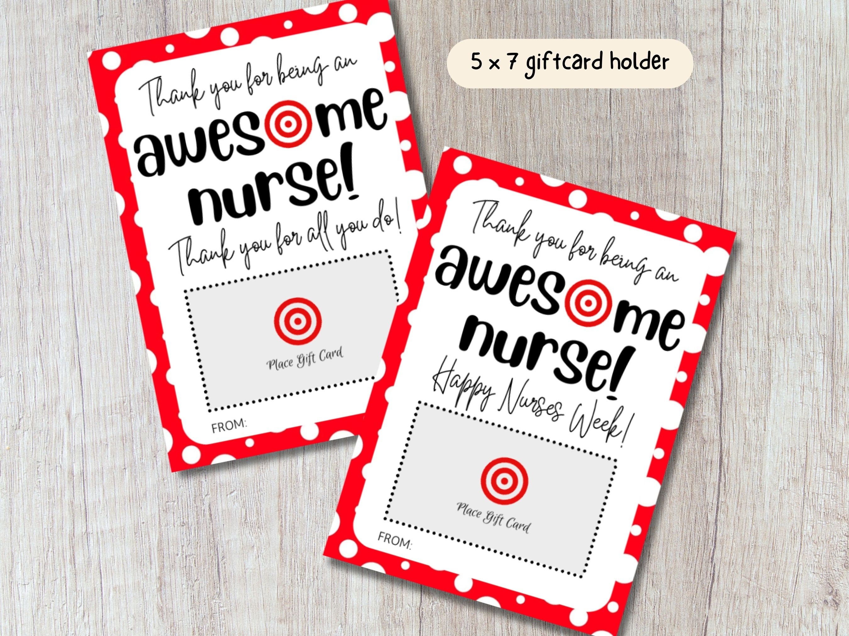 Target Nurse Gift Card Holder PRINTABLE Happy Nurses Week Hospital ...