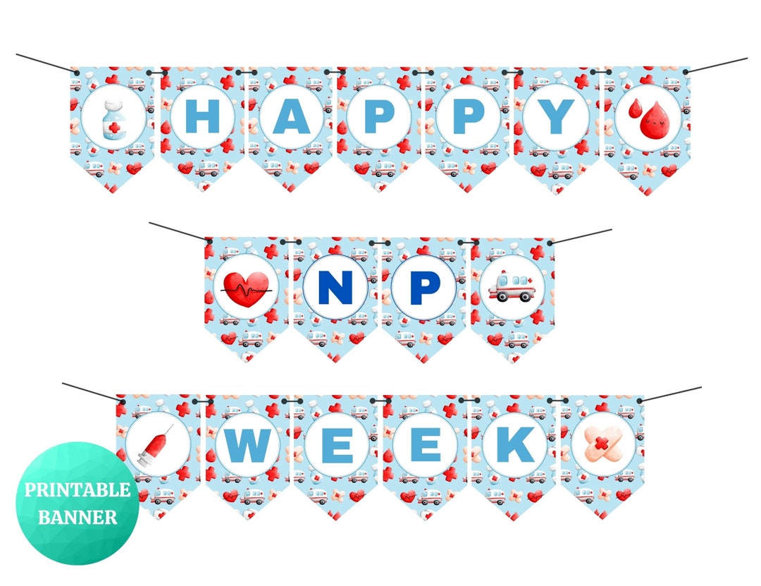 Happy NP Week Blue Banner | Nurse Practitioner Week | PRINTABLE Sign ...