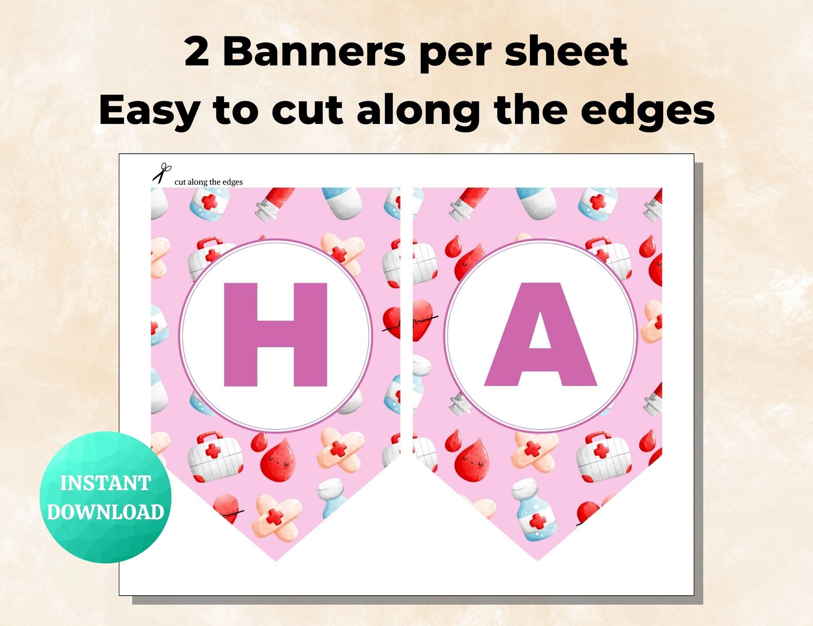 Happy Retirement Doctor Nurse Medical Pink Banner PRINTABLE - Etsy