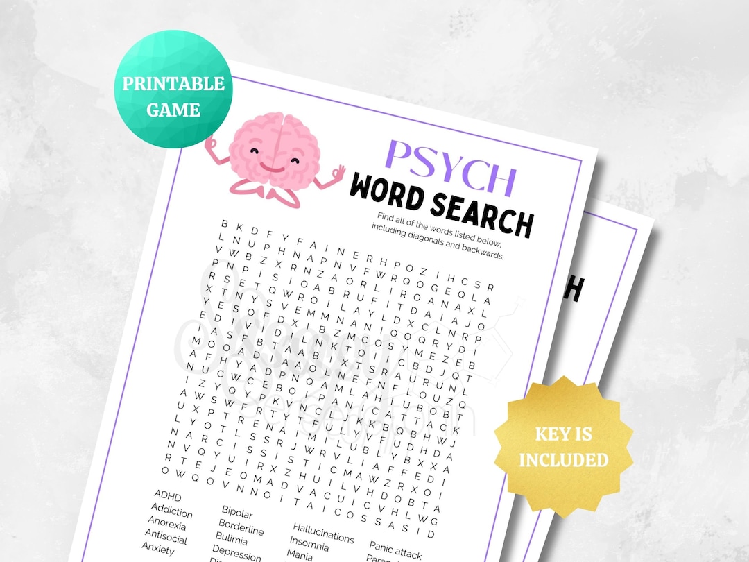 Psych Word Search | PRINTABLE Doctor Nurse Fun Game | Graduation, White ...
