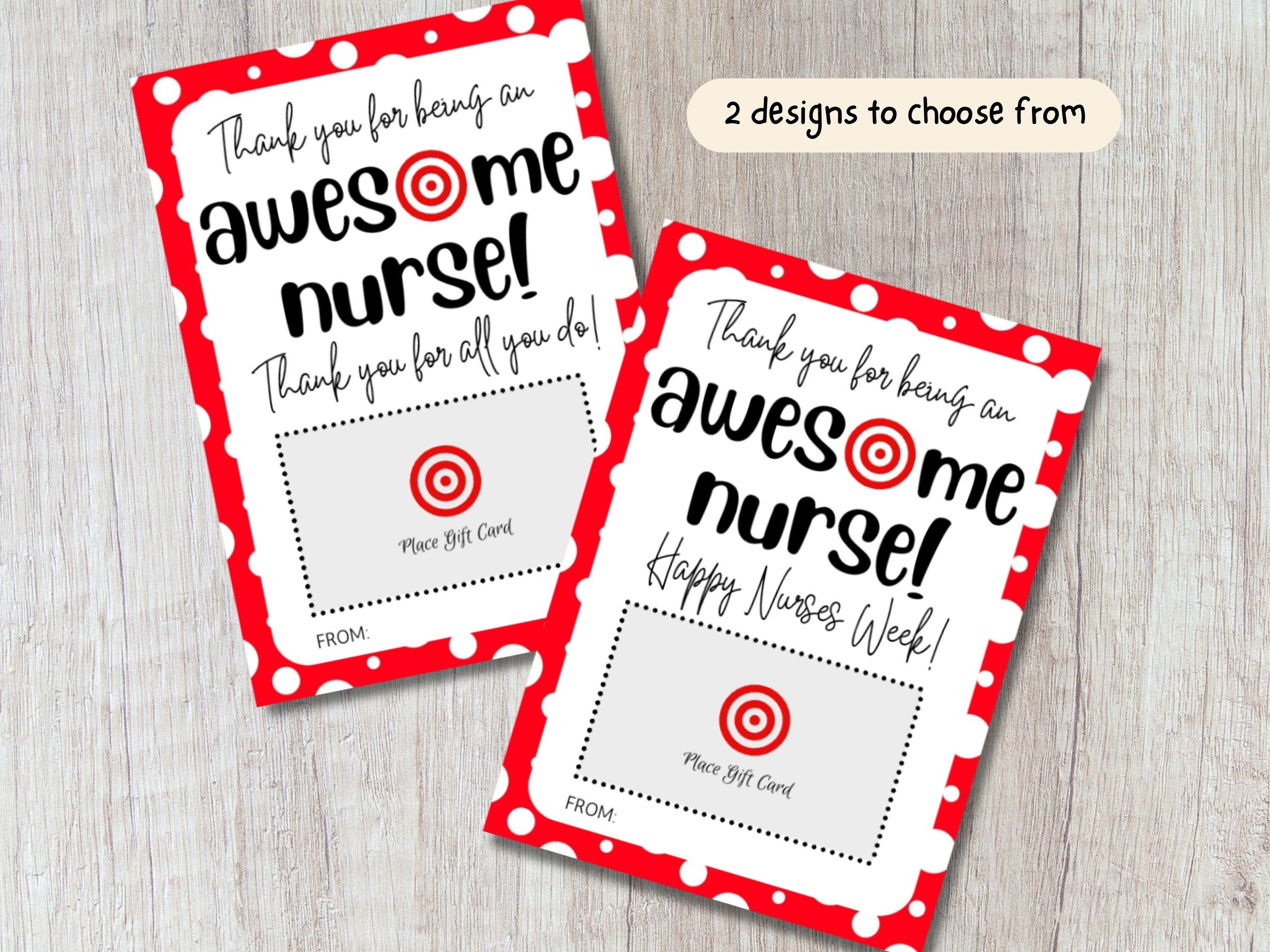 Target Nurse Gift Card Holder PRINTABLE Happy Nurses Week Hospital ...