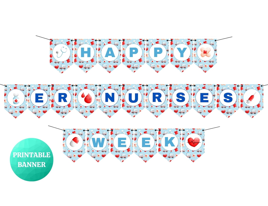 Happy ER Nurses Week Blue Banner | Nurse Appreciation Week | PRINTABLE ...
